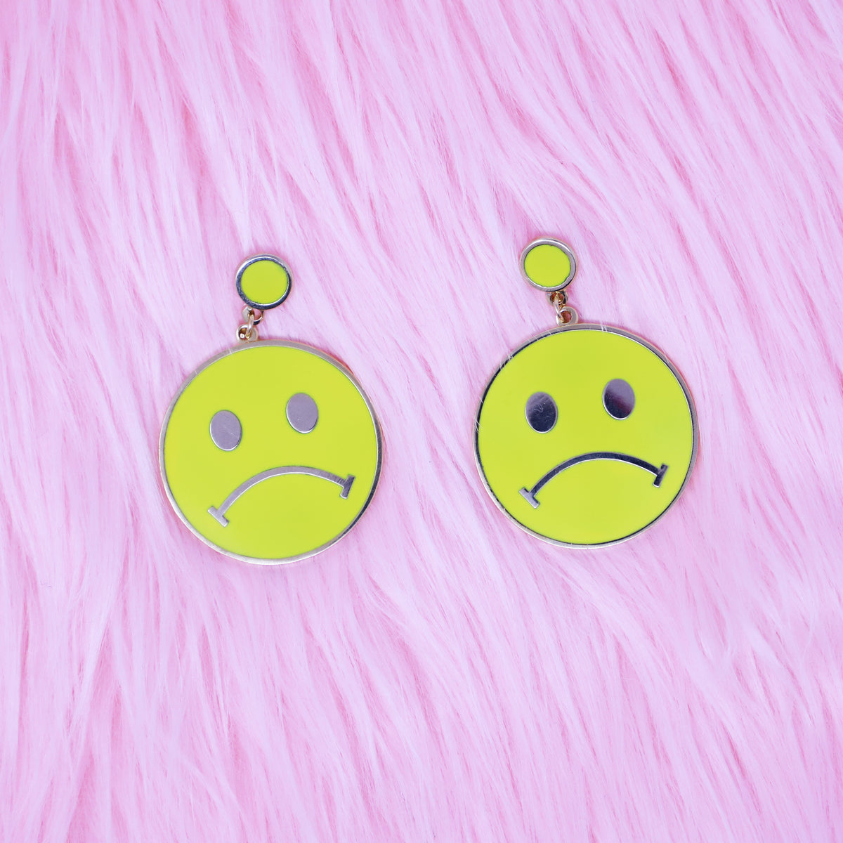 Sad Smiley Face Earrings – Made Au Gold
