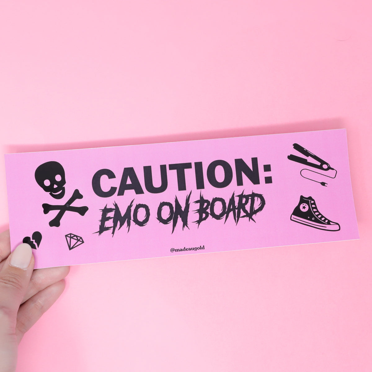 Bumper sticker - Emo on board – Made Au Gold